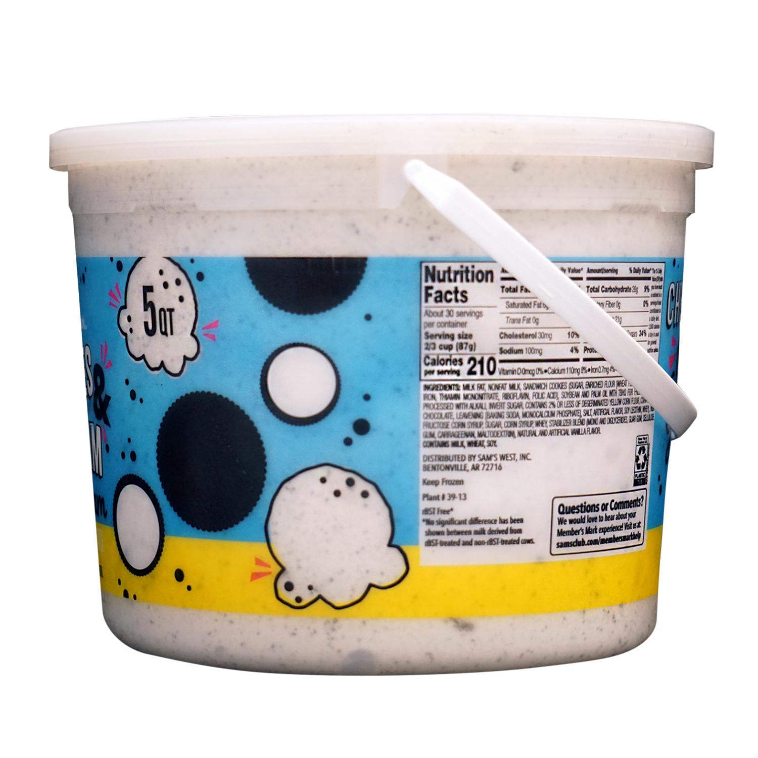 Member's Mark Cookies and Cream Ice Cream Pail (5 qt.) – My Kosher Cart